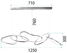 Toolight, LED stropní svítidlo 60W APP1054-CP, zlatá, OSW-08882