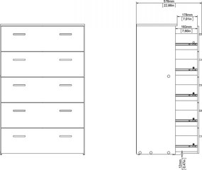 FALCO Komoda Sid 5S bílá