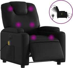 Elektrické masážní polohovací křeslo černé umělá kůže 3204423