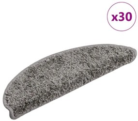 Schodové rohože 30 ks 56 x 17 x 3 cm šedé, půlkulaté 3365799