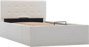 Rám postele zvedací úložný prostor bílý umělá kůže 90 x 200 cm 285516