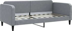 Válenda s matrací světle šedá 90 x 190 cm textil 3196808