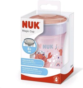 Dětský hrníček Magic NUK 360° s víčkem red