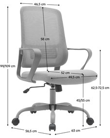 Kondela Kancelářské křeslo, šedá, SALOMO TYP 2