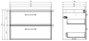 Cersanit S1021-004 - Závěsná koupel. skříňka pod umyvadlo MILLE 80x45 cm bílá