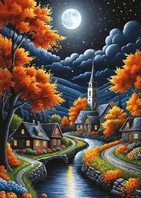 ART PUZZLE Puzzle Kouzelná podzimní noc / 1000 dílků / 68 × 48 cm