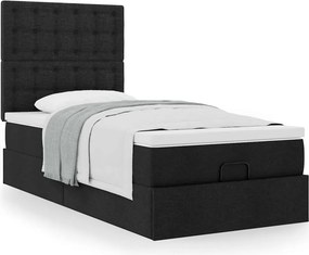 Osmanský rám postele s matrací černá 90x190cm textil 3313287