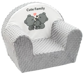 NEW BABY Dětské křeslo z Minky New Baby Cute family šedé