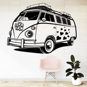 Zamilovaný Volkswagen van - vinylová samolepka na zeď 100x72cm