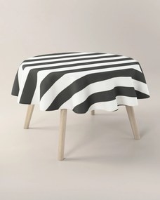 Ubrus kulatý barva černá látka vzorované