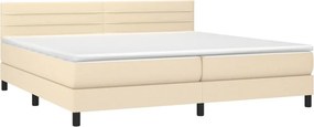 Box spring postel s matrací krémová 200x200 cm textil 3140166