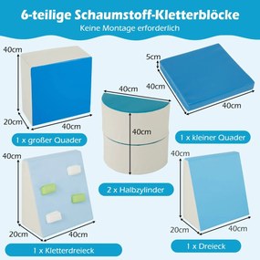 Costway 6 KS. Dětské stavebnice z materiálu stud s lezeckými kameny