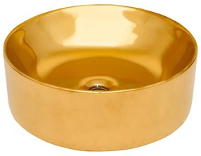 Invena Kos, keramické umyvadlo na desku 415x415x135 mm, zlatá lesklá, INV-CE-38-009-C