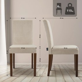 Sada 2 ks jídelní židle Ina látka cord - antik hnědá - světle hnědá