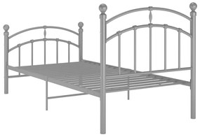 Rám postele šedý kov 100 x 200 cm