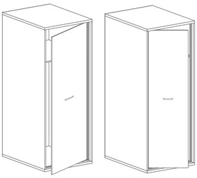 Mediolan - šatní skříň M2 + KOVOVÉ NOŽIČKY - natural hikora