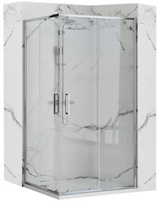 Obdélníkový sprchový kout REA PUNTO 80x100 cm, chrom/transparent + vanička Savoy bílá