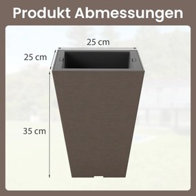 Costway 2 květináč s vnitřním květináčem s drenážními otvory
