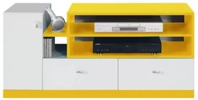 Meblar TV stolek Mobi MO12 Barva: bílý lux + žlutá