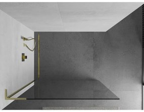 Mexen Kioto L, sprchová zástěna Walk-In 100 x 200 cm, 8mm čiré sklo, zlatý matný profil, 800-100-103-55-00