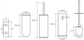 HOPA WC štětka válcová na postavení nebo pověšení, 95×380×105 mm Barva - Bílá KDBE102313064