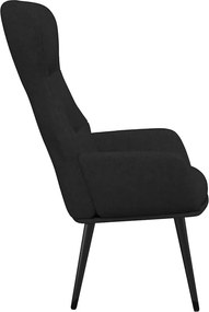Relaxační křeslo se stoličkou černé textil 3097435