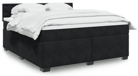 Box spring postel s matrací černá 180x200 cm samet 3286392
