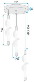 Toolight Toolight, LED stropní svítidlo 27W, 4000K, G009-3CPR, bílá-zlatá lesklá, OSW-06316