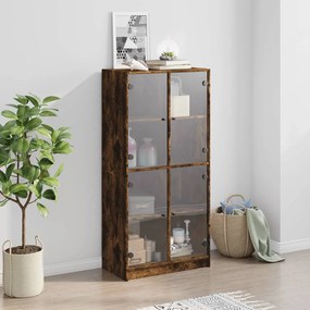 Highboard s dvířky kouřový dub 68x37x142 cm kompozitní dřevo 3295861