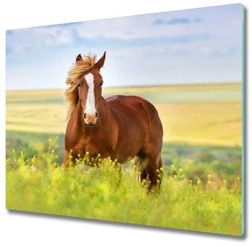 Skleněná krájecí deska Hnědý kůň 60x52 cm