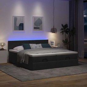 Osmanský rám postele s matrací černá 180x200cm textil 3312824