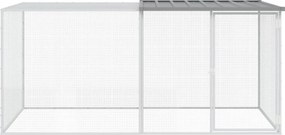 Klec pro kuřata se střechou světle šedá 203 x 98 x 90 cm ocel 3189044