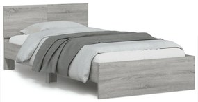 Rám postele s čelem šedý sonoma 100 x 200 cm kompozitní dřevo