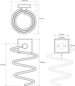 Sapho, X-SQUARE držák fénu, spirálový, chrom, XQ005