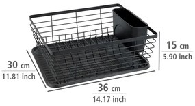 WENKO 54766100 - Odkapávač nádobí BLACK OUTDOOR KITCHEN 36x30 cm černá/černá
