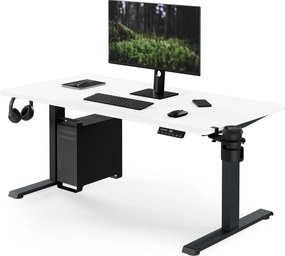 Elektrický stůl s nastavením výšky ergonomický antracitově-bílý, 1400x700 mm: ARIA