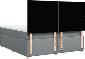 Box spring postel s matrací světle šedá 180 x 200 cm textil 3291352