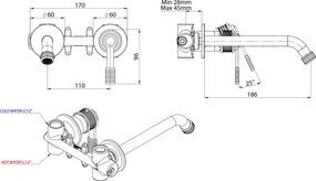 Sapho Versi umyvadlová baterie podomítková dvouprvková bronz RV018/18
