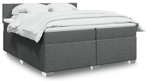 Box spring postel s matrací tmavě šedá 200x200 cm textil 3288289