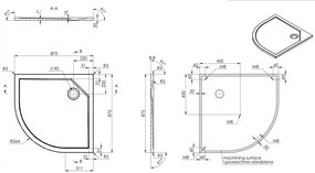 ARTTEC BRILIANT 90 x 90 cm - Masážní sprchový box model 4 chinchilla sklo PAN04354