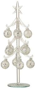 Skleněný stromek se stříbrnými koulemi Baubles Stars – Ø 12*30 cm