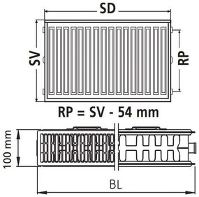 Kermi Therm X2 Profil-Kompakt deskový radiátor 22 300 / 1400 FK0220314