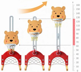 Dětská hrací souprava 4 v 1 s nastavitelnou výškou, oranžovo-žlutá