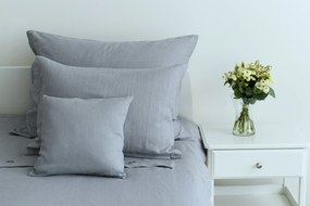 Nelly Lněný povlak na polštář - šedý Rozměr: 50/50 CM ZIP