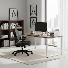 Stůl SimpleOffice 180 x 90 cm, ořech vlašský / bílá