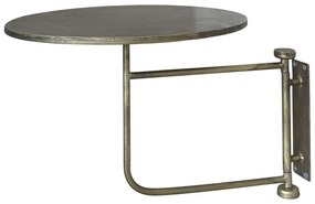Mosazný antik kovový kulatý nástěnný stůl Tin Wall Table - 30*40 cm