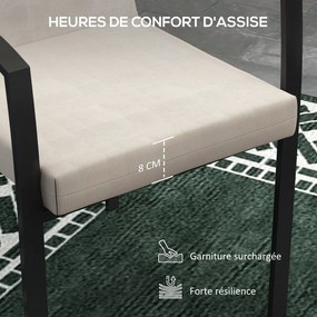 Outsunny Sada 2 venkovních polštářů na židli s opěrkou a 8cm výplní, rozměr 112D x 51Š cm, Béžová | Aosom