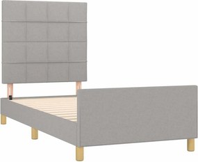 Rám postele bez matrace světle šedá 80 x 200 cm textil 3125009