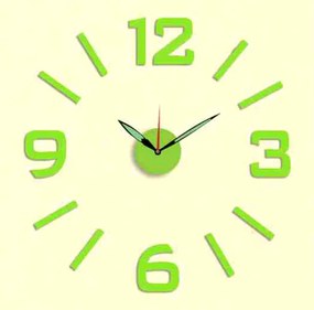 Zelené nalepovací hodiny na zeď MPM  E01.3514 (průměr 60cm)