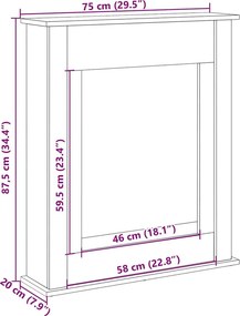 vidaXL Krbový rám 75x20x87,5 cm, konstrukční dřevo [854581] Barva: šedá sonoma